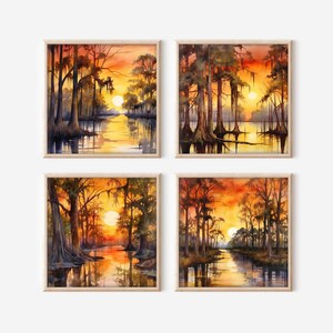 Louisiana's Bayou Country Printable Wall Art Set, 8 Digital PNG Images ...