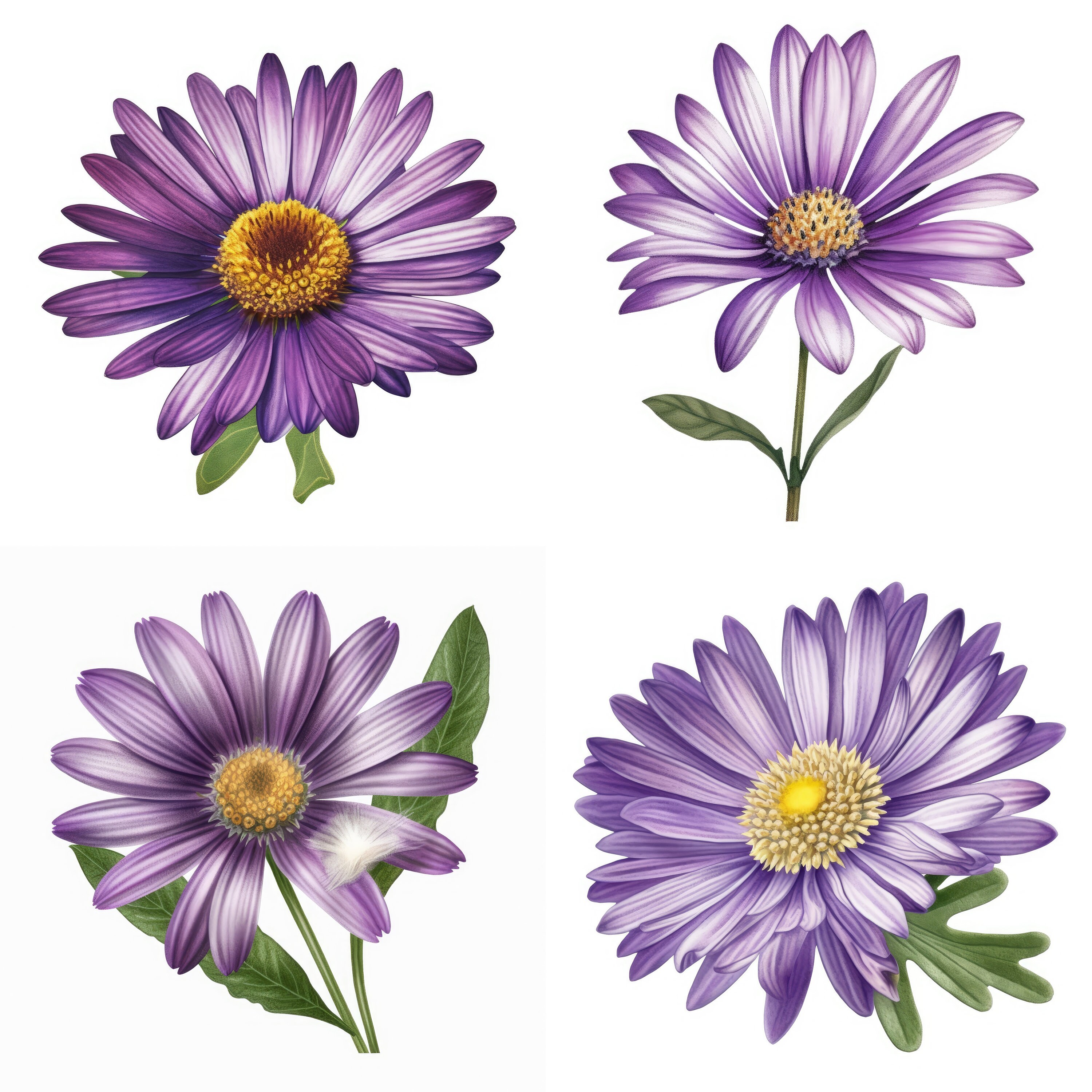 Purple Daisy Clipart 24 High-quality Jpgs Digital Download - Etsy