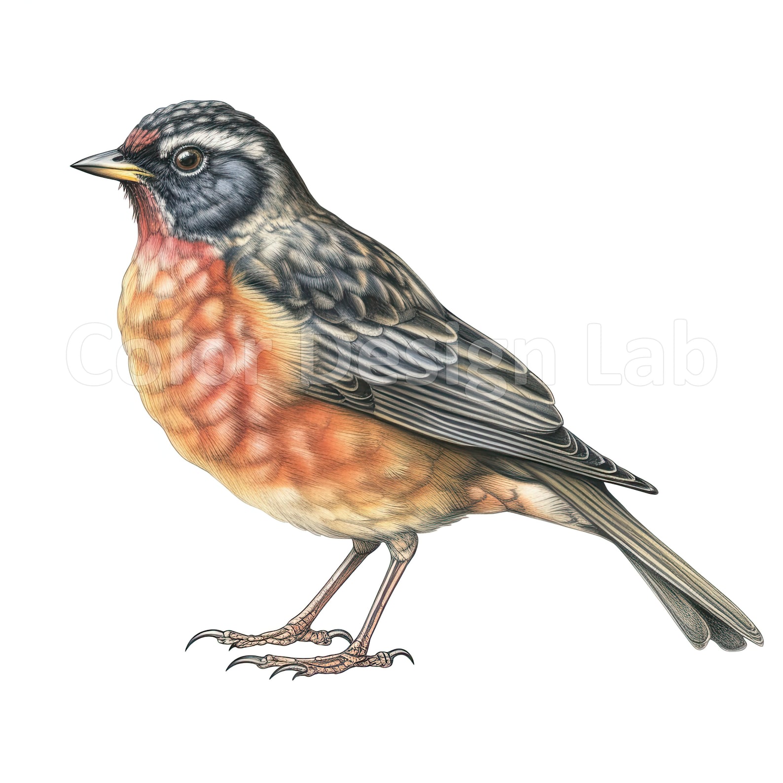 American Robin Clipart Set 8 Printable Art PNG Digital - Etsy