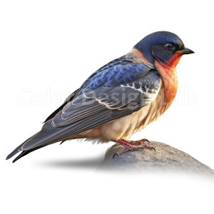 European Barn Swallow Clipart - 8-piece Printable Art Set, Digital ...