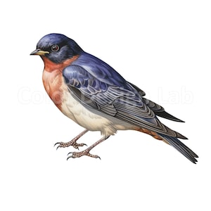 European Barn Swallow Clipart - 8-piece Printable Art Set, Digital ...