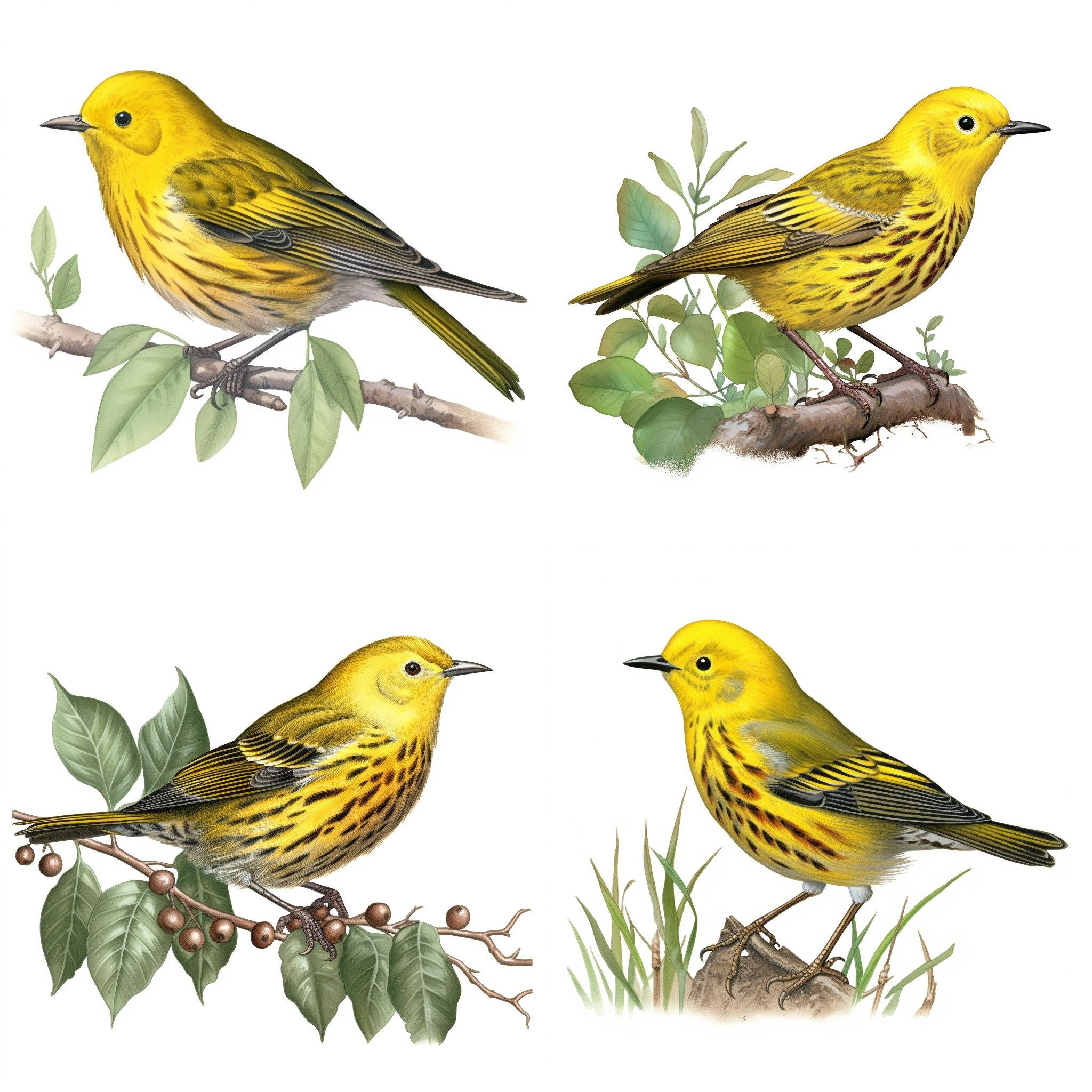 Yellow Warbler Clipart - 8 High-res Printable Art PNG, Instant Digital ...