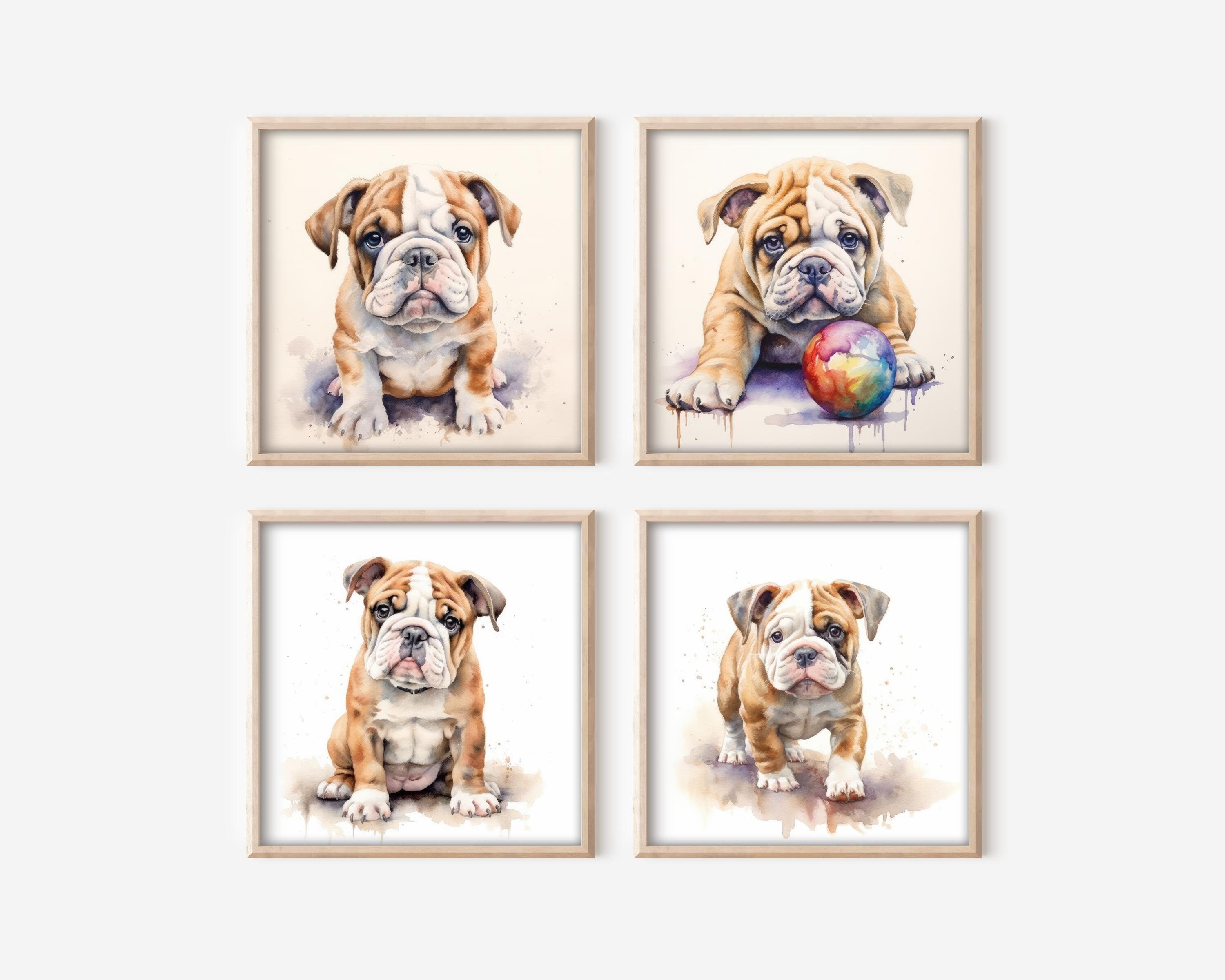 Playful Bulldog Pup Clipart Set 8 High-resolution PNG Images - Etsy