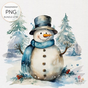 Nostalgic Vintage Christmas Snowman Clipart - Classic Holiday Charm PNG ...