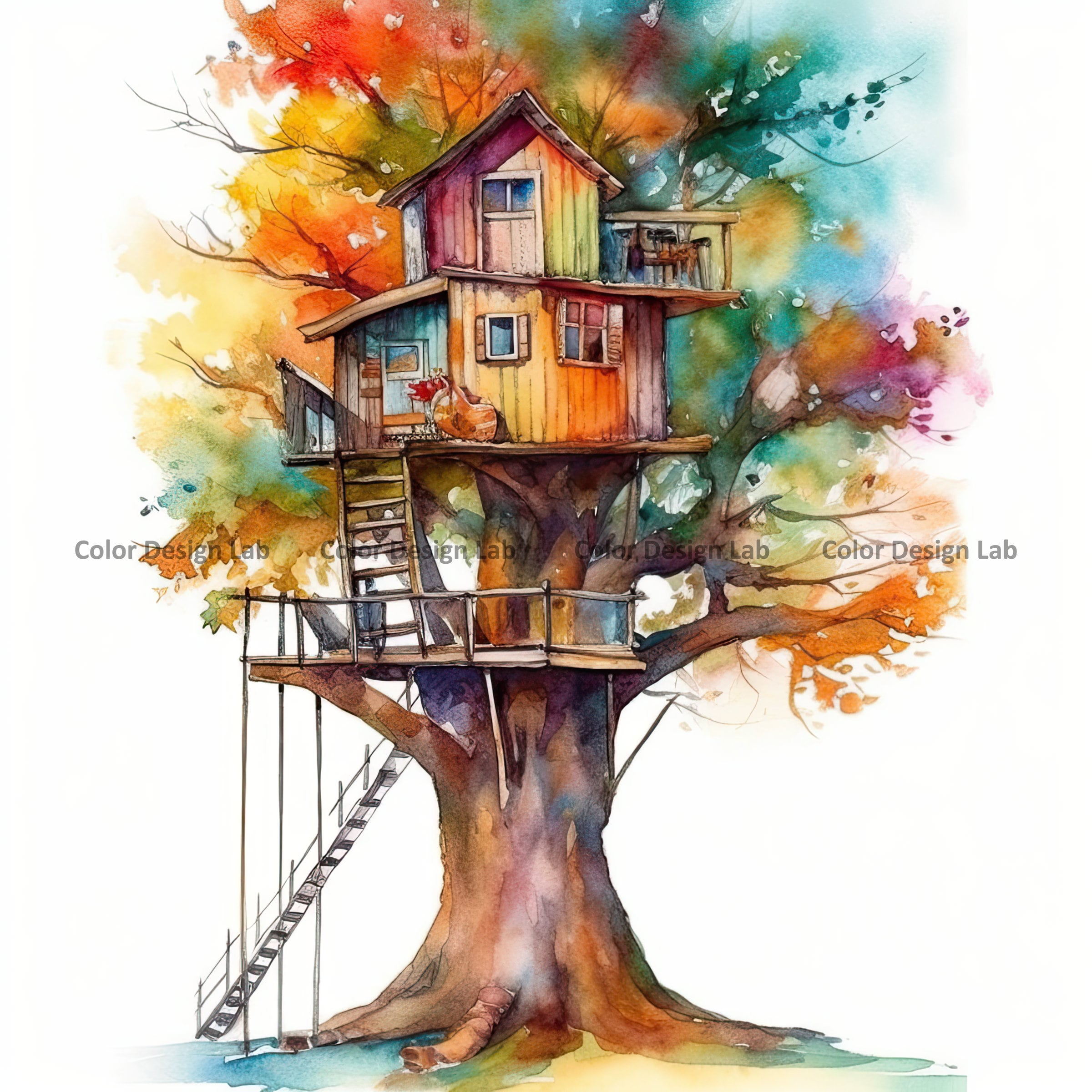 Tree House Clipart Set of 8 High-quality PNG Digital - Etsy
