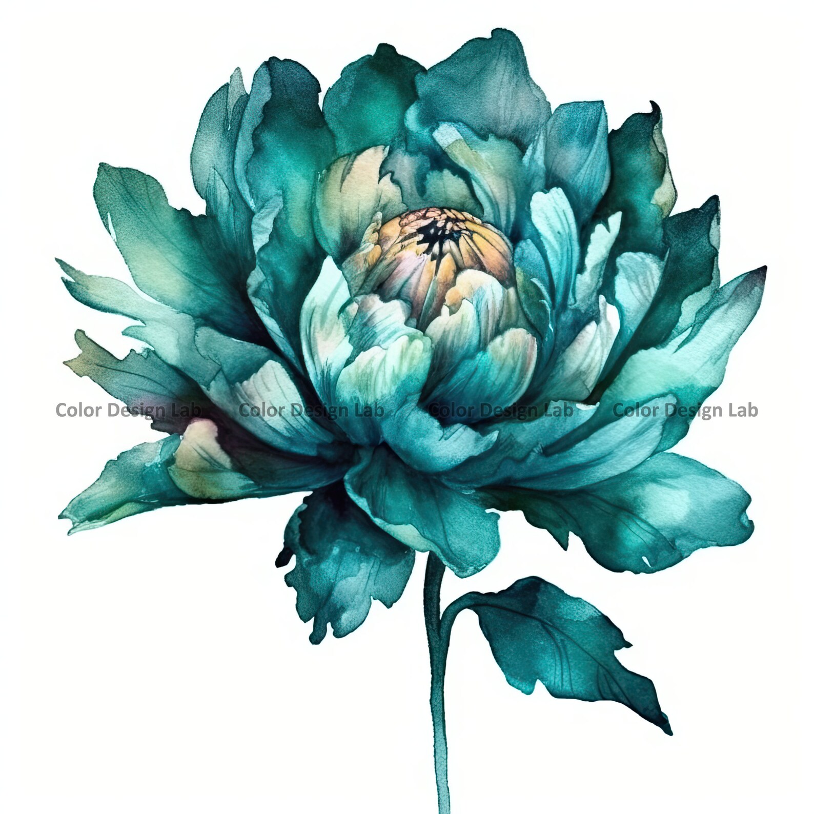 Flower Teal Clipart Set of 12 High-quality Floral PNG - Etsy