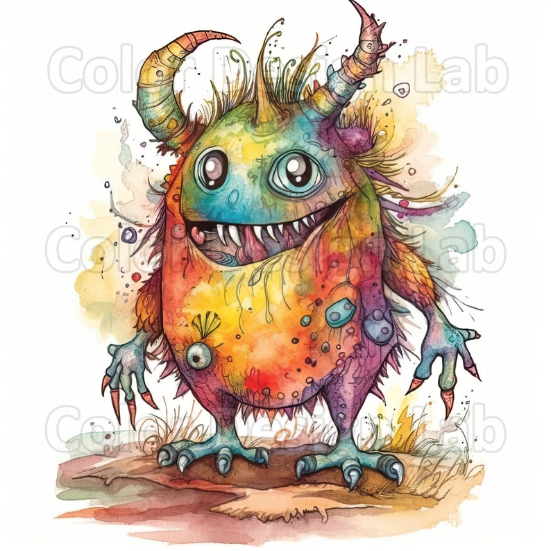 Cartoon Monster Printable Clipart Set 8 High-quality Pngs - Etsy