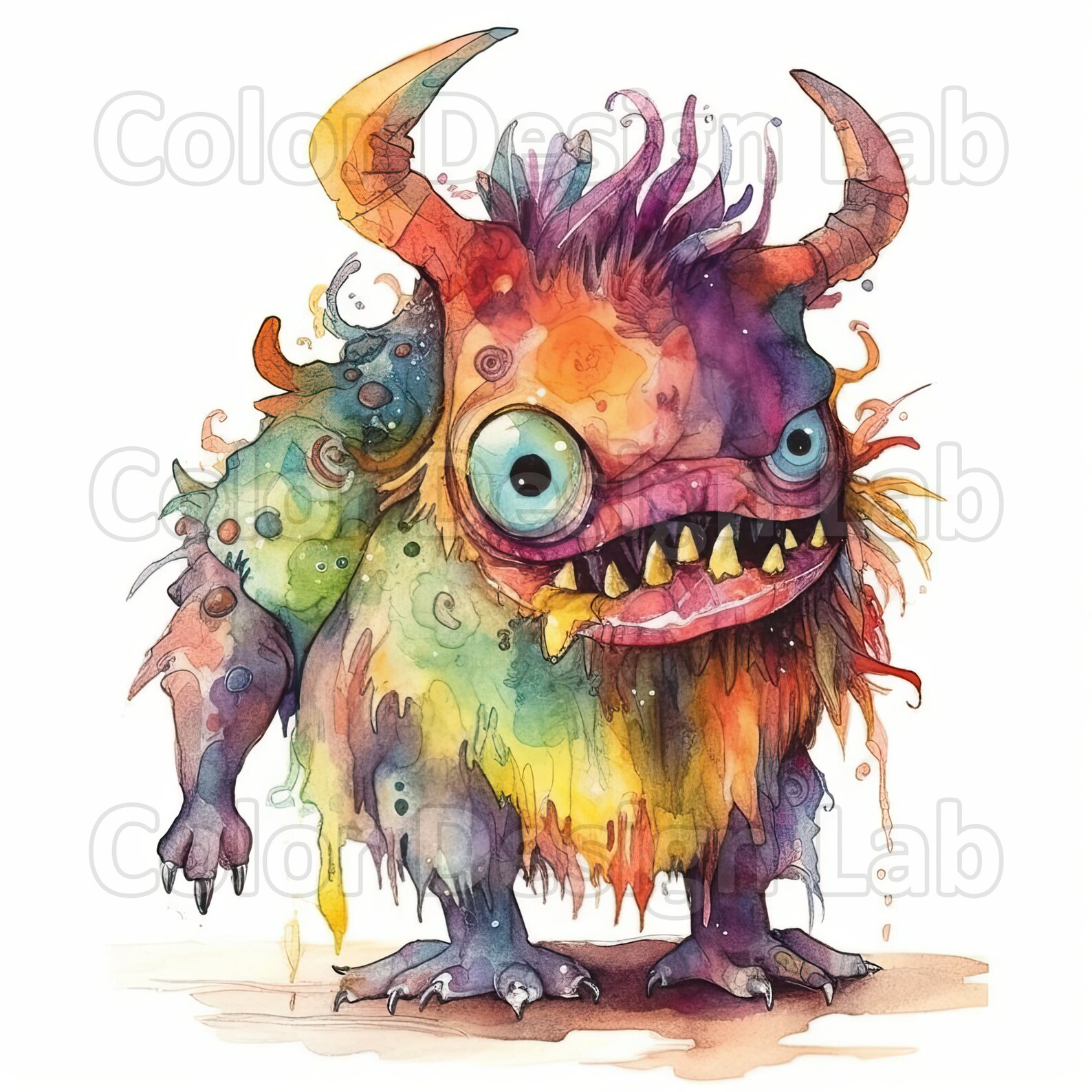Cartoon Monster Printable Clipart Set - 8 High-quality Pngs, Instant ...