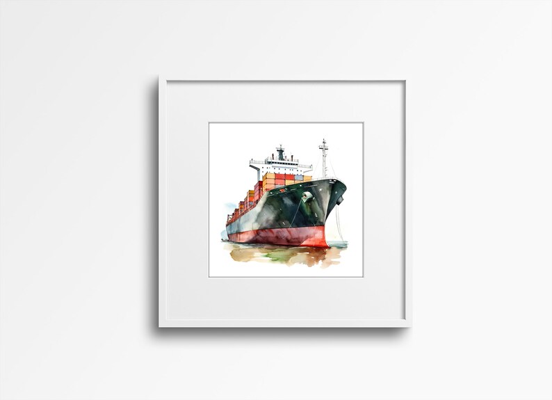 Cargo Ship Download Printable Clipart Set of 4 - Etsy