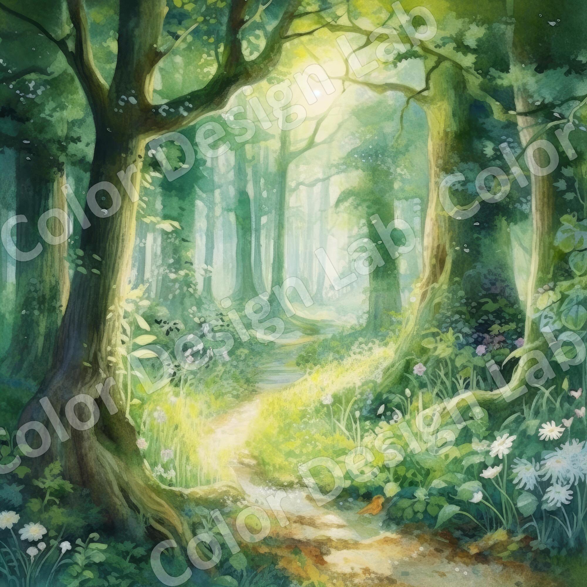 Enchanted Forest Glade Printable Clipart Set 8 Pngs of - Etsy