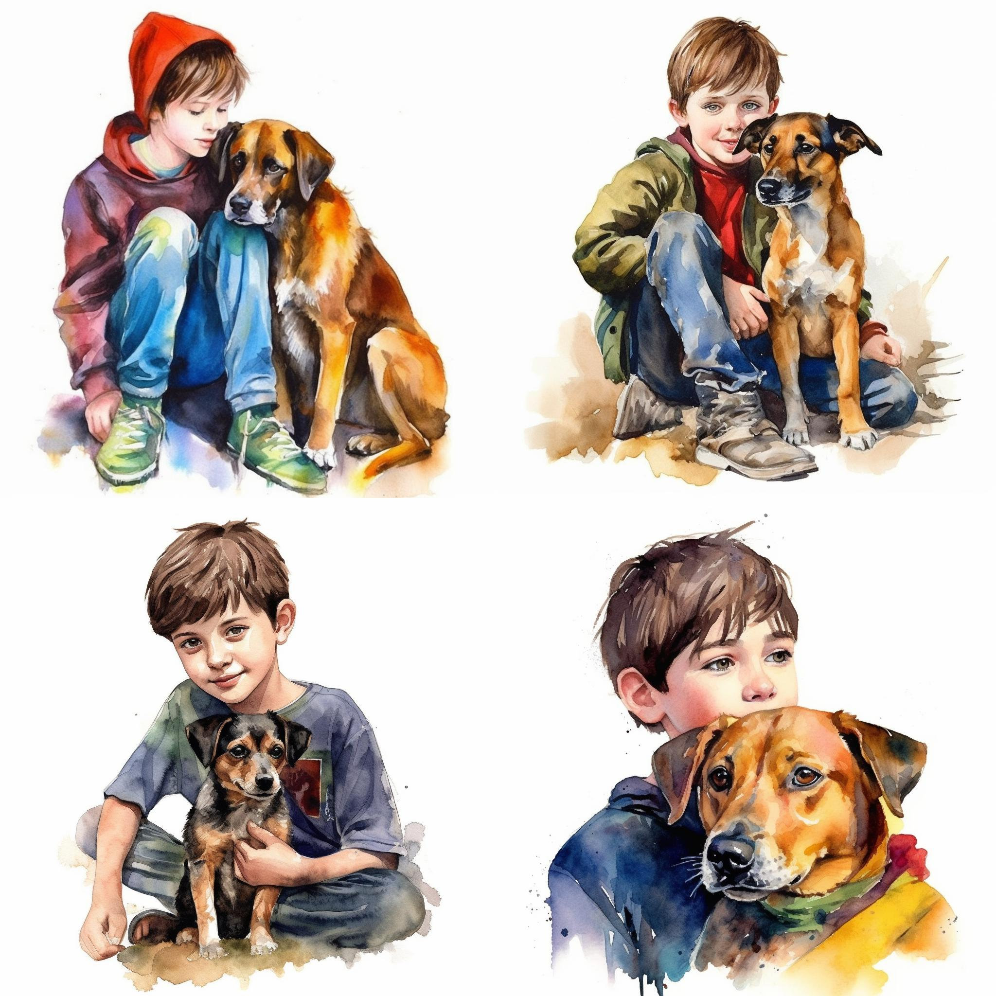 Boy and Puppy Clipart Set of 8 PNG Files High-resolution - Etsy