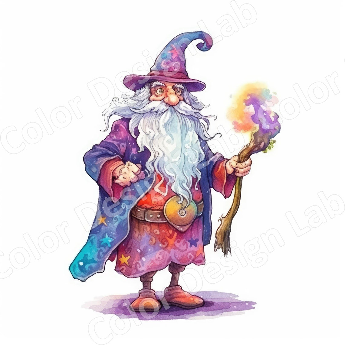 Cartoon Wizard Clipart 8 High-resolution PNG Images Digital - Etsy