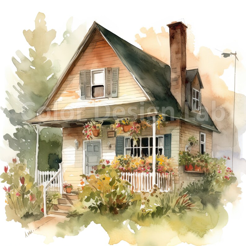 Cozy Cottage Printable Clipart Bundle Set of 8 High-quality - Etsy