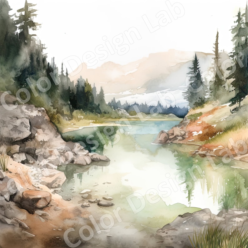 Secluded Alpine Lake Printable Bundle 8 High-resolution Lake - Etsy