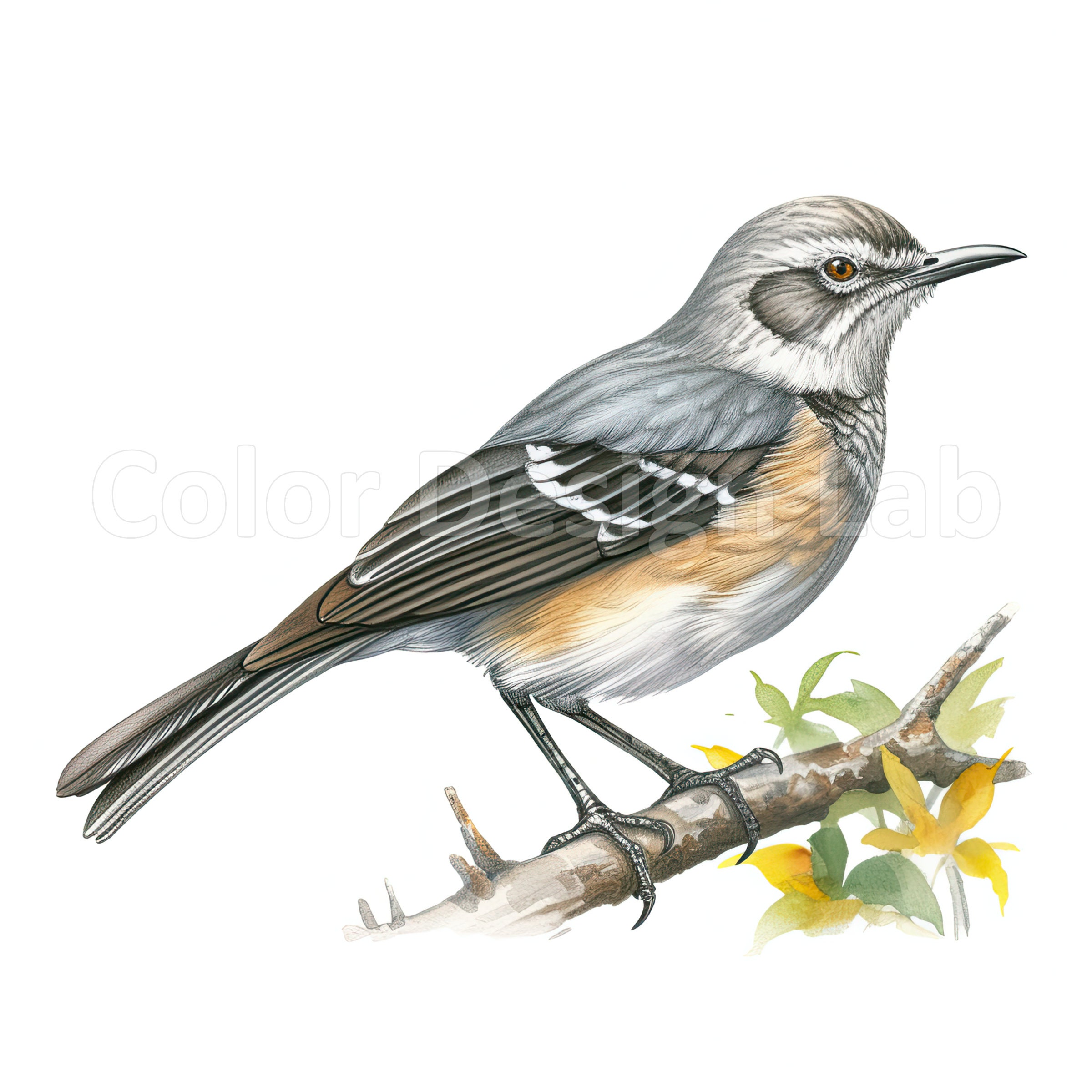 Northern Mockingbird Clipart Set - 8 Mockingbird Art Printables, PNG ...