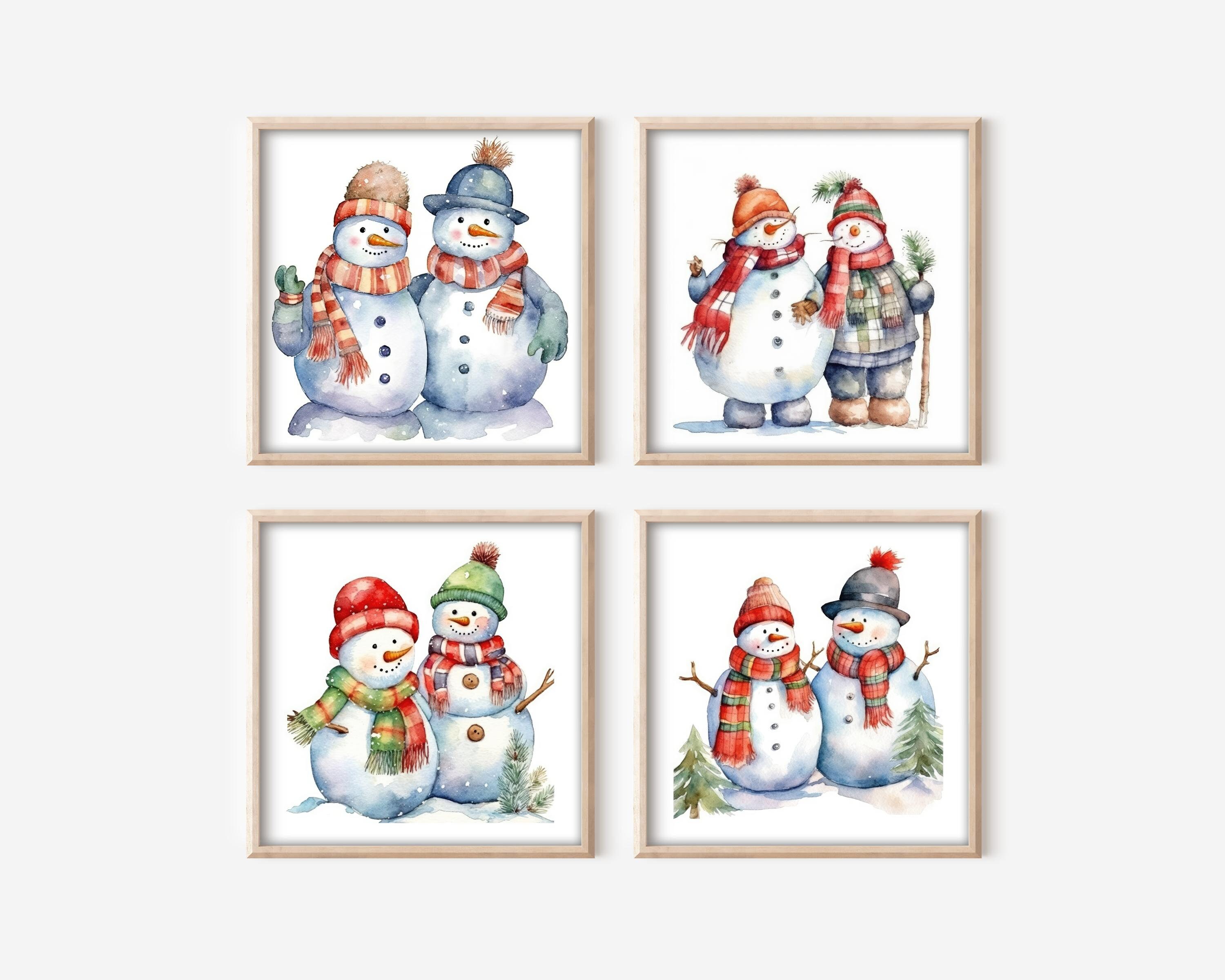 Christmas Snowmen Clipart Set, 8 High-resolution Pngs, Digital Download ...