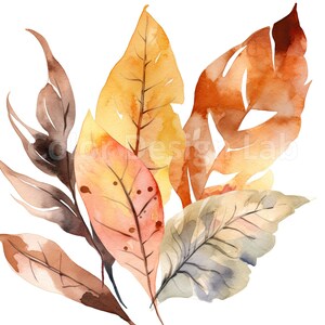 Amber Autumn Leaves Clipart - 8 Printable Autumn Leaves PNG, High ...