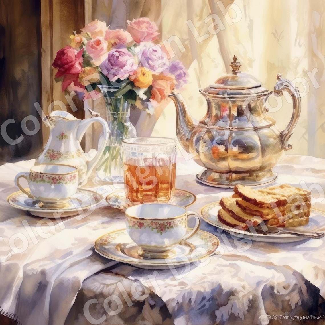 Afternoon Tea Time Printable Clipart Set 8 High-resolution - Etsy