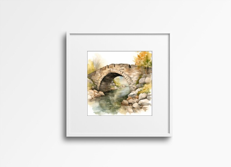 Rustic Stone Bridge Printable Clipart High-resolution Digital - Etsy