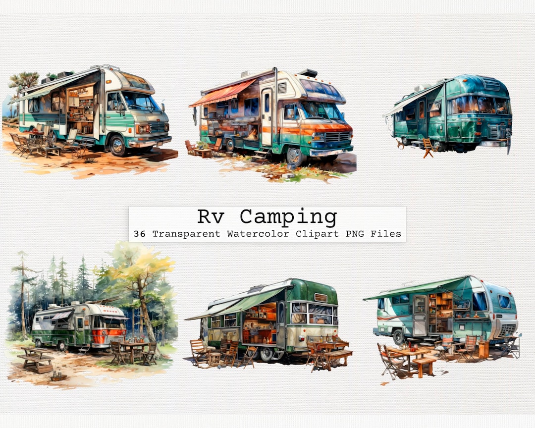 RV Camping Clipart - 36 Quality Transparent Png Digital Download Files ...
