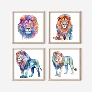 Lion Clipart, Set of 8 High Resolution PNG Images, Digital Download ...