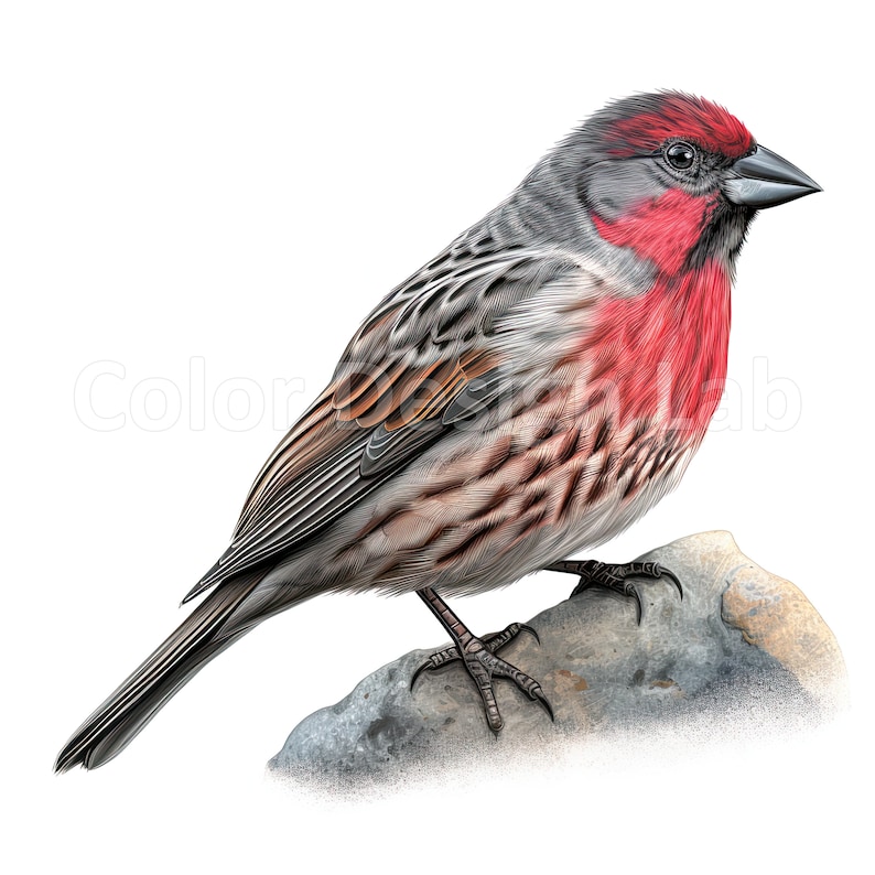 House Finch Clipart Printable Set - 8 High-quality House Finch Art PNG ...