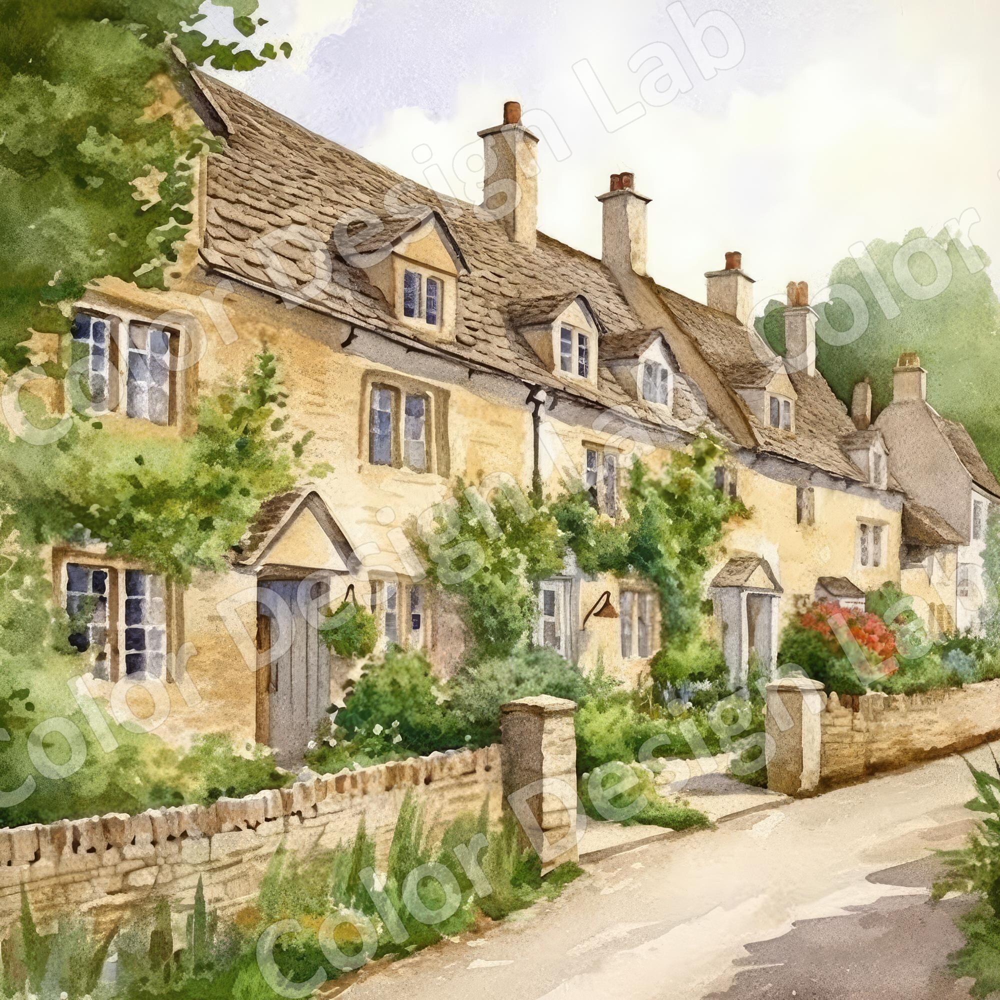 Cotswold Villages, England Clipart Set, 8 High-resolution PNG Images ...