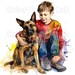 Boy and Puppy Clipart - Set of 8 PNG Files, High-resolution, Digital ...