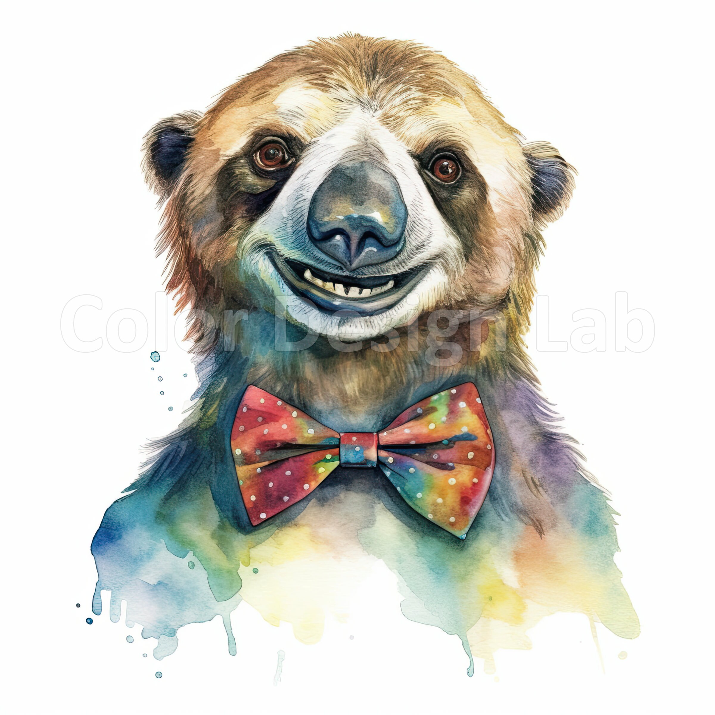 Happy Sloth in Bow Tie Clipart Bundle 8 High-resolution - Etsy