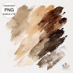 Sepia Tone Splash Watercolor Splashed Colors Clipart, Beige Brown Peach ...