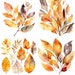 Amber Autumn Leaves Clipart 8 Printable Autumn Leaves PNG, High-quality ...