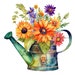 Flower Watering Can Clipart - Garden Water Can Set of 12 PNG Digital ...