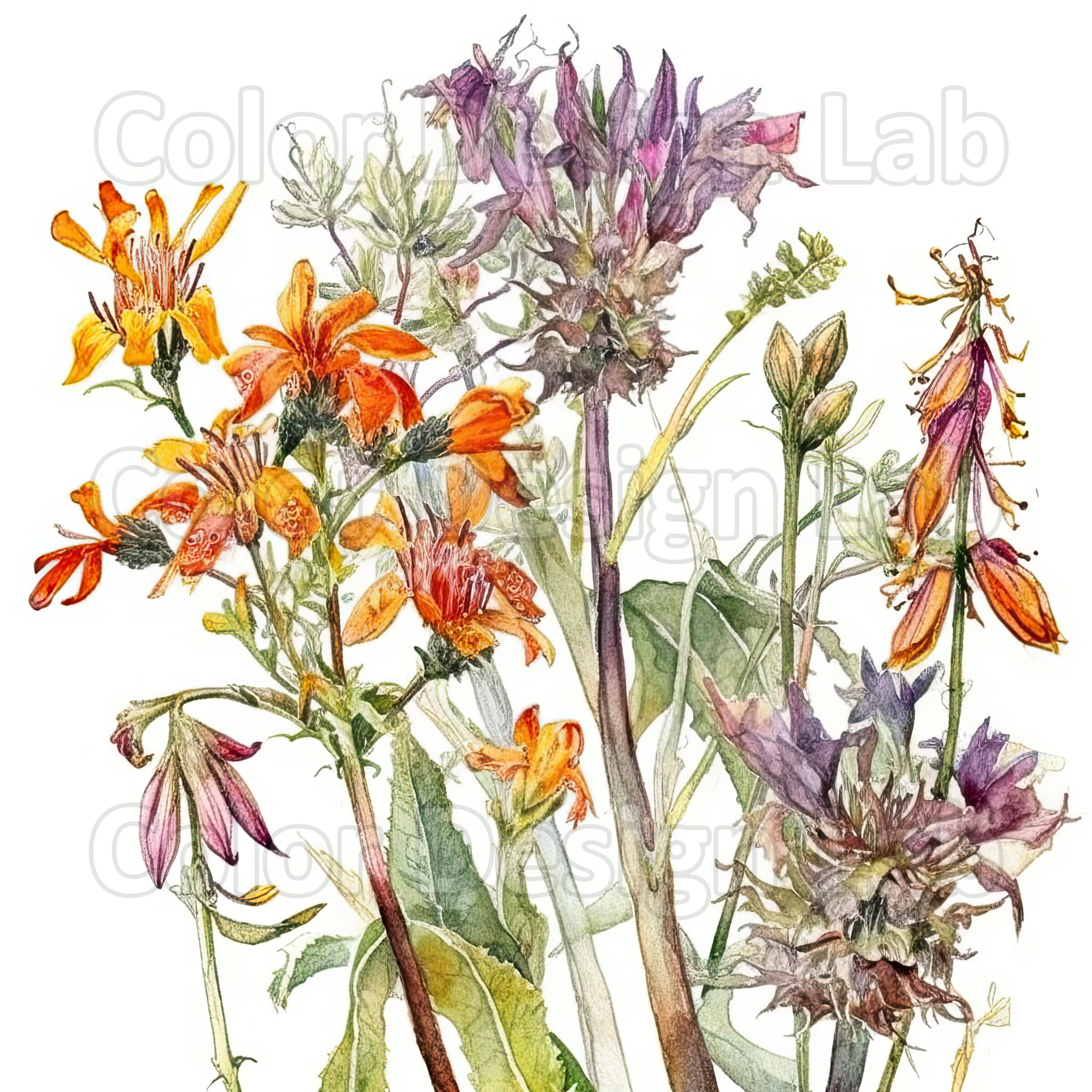 Wildflower Sketch Clipart Set of 8 High-quality Hand-drawn - Etsy