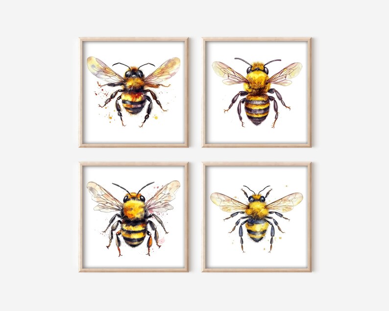Bumblebee Clipart Set 8 Pngs of Bumbling Bee Digital - Etsy