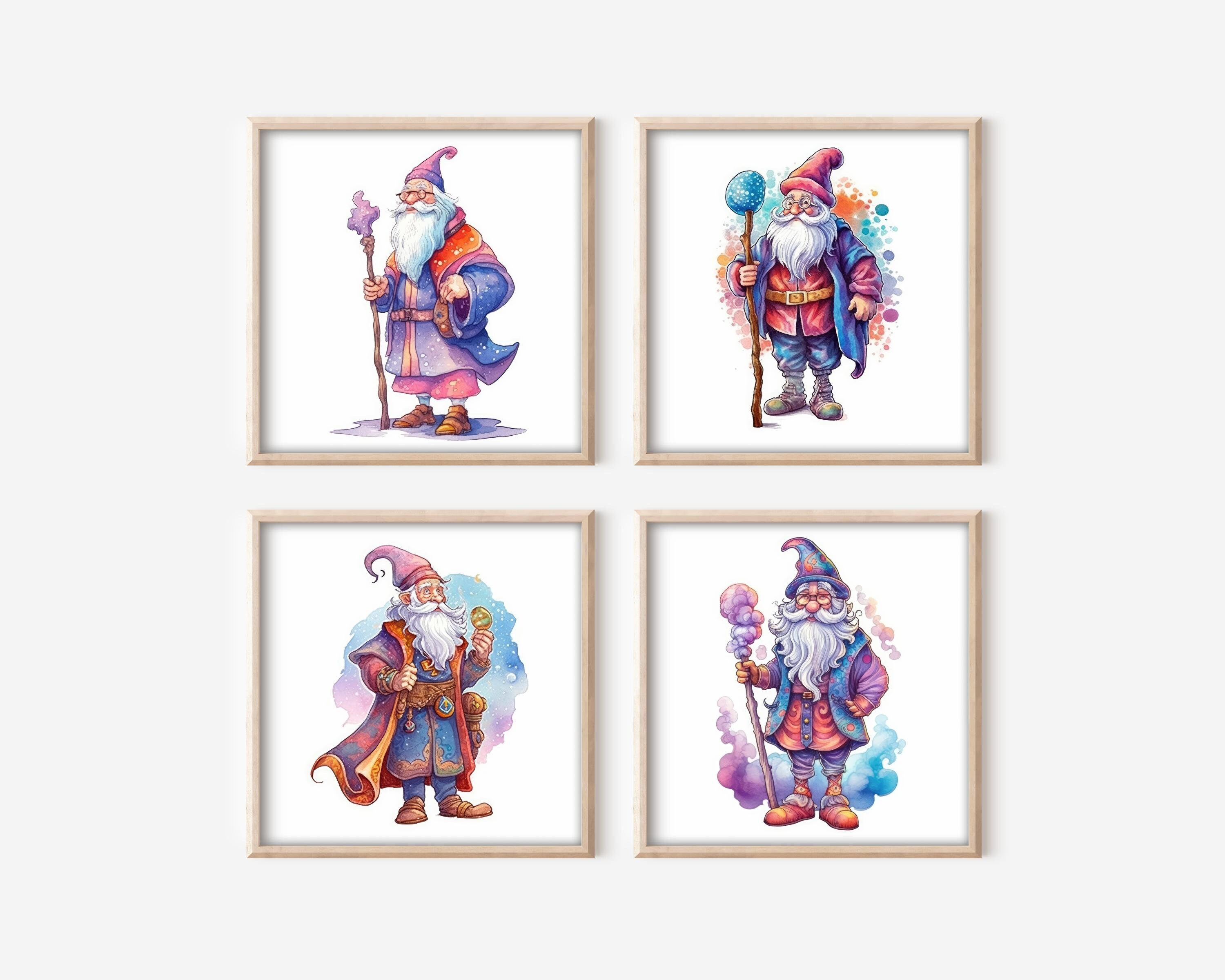 Cartoon Wizard Clipart 8 High-resolution PNG Images Digital - Etsy