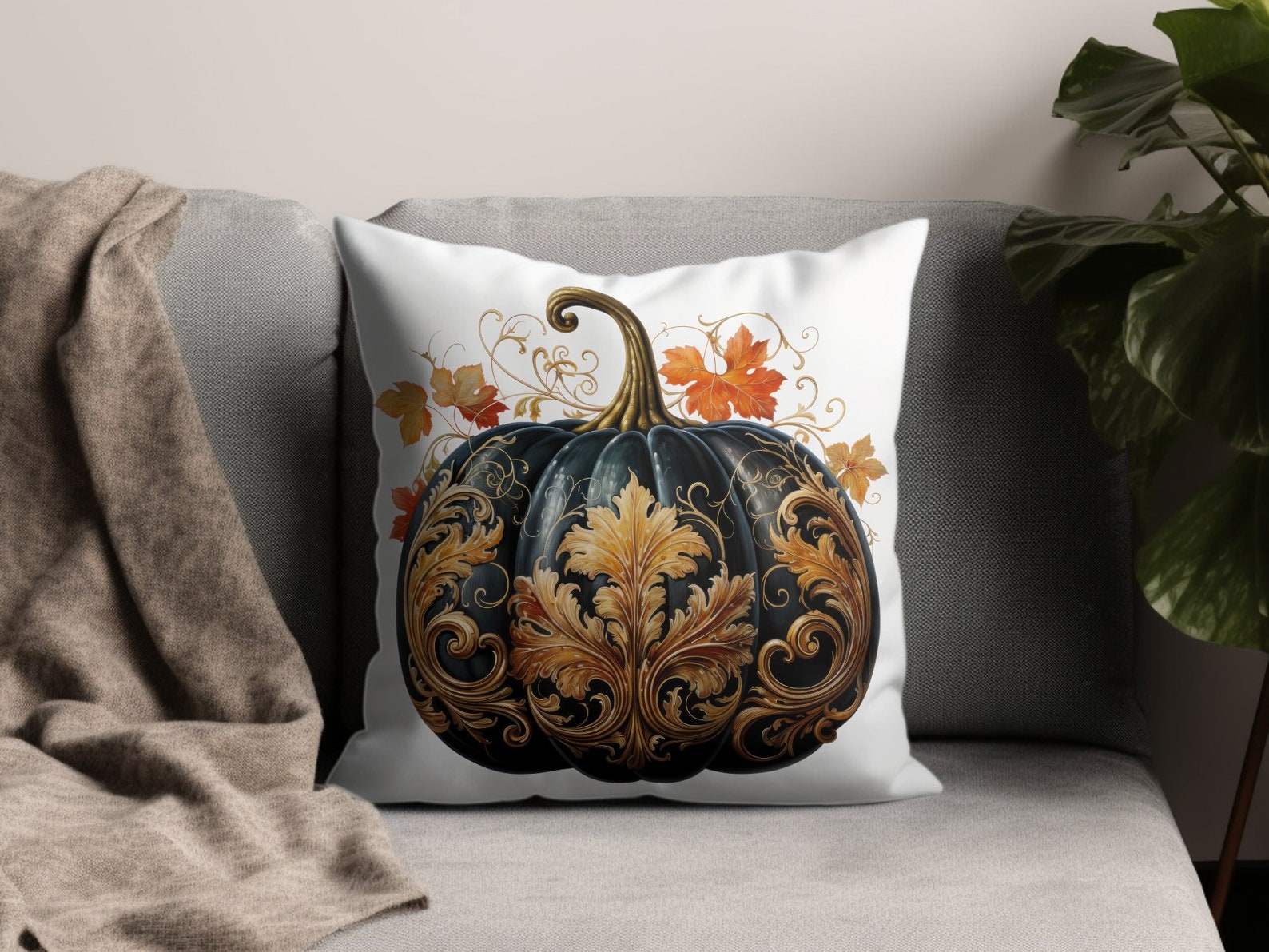Boho Pumpkin Clipart Bundle of 36 Quality Transparent Watercolor Png ...