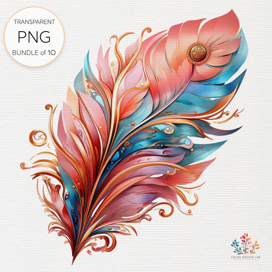 Victorian Vintage Feather Clipart: Elegant Watercolor Quills ...