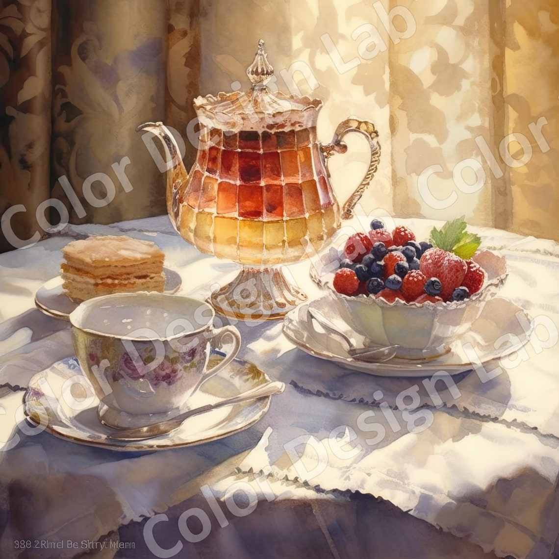 Afternoon Tea Time Printable Clipart Set - 8 High-resolution PNG Art ...