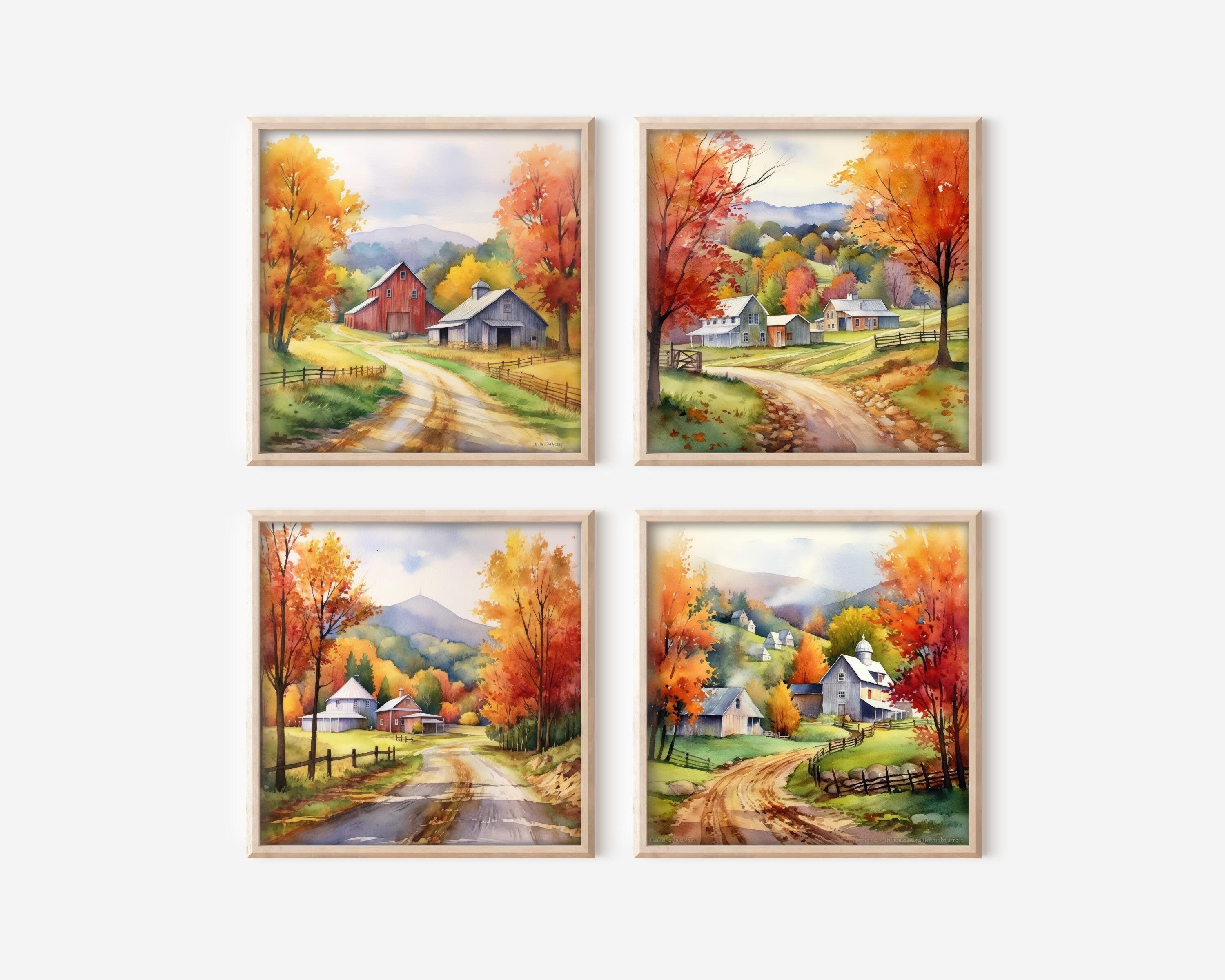 Autumn in Vermont Printable Wall Art Set of 8 High-resolution - Etsy