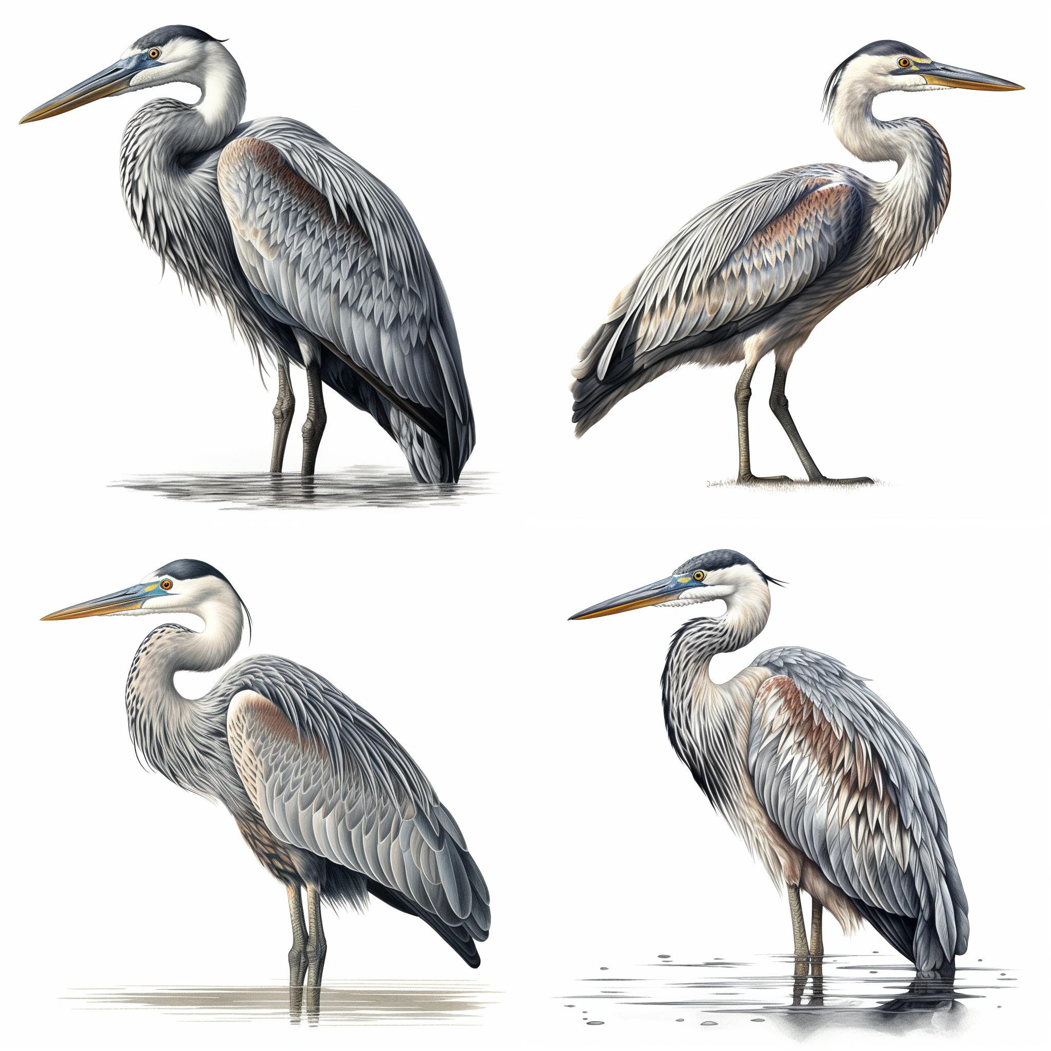 Great Blue Heron Clipart Set of 8 Printable Art PNG Digital - Etsy