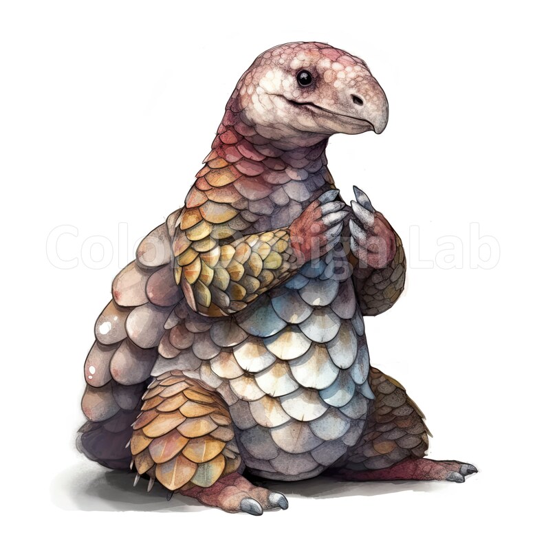 Happy Pangolin Clipart Bundle - Set of 8 Cute Animal PNG, Commercial ...