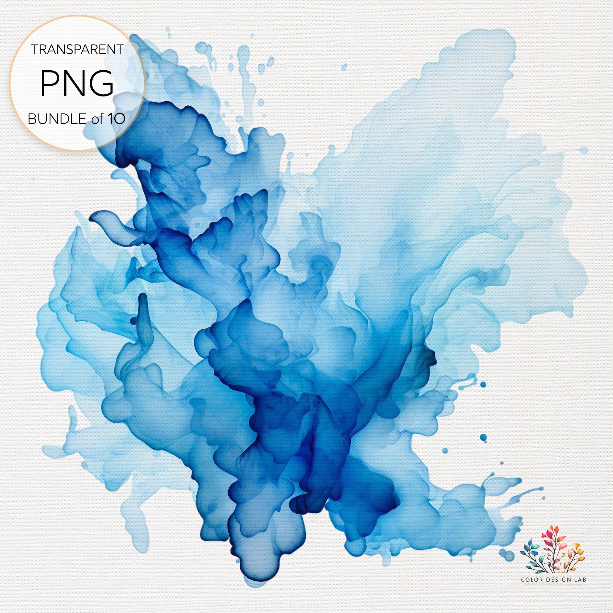 Monochromatic Blue Splashed Colors PNG Clipart. Deep to Light Blue ...