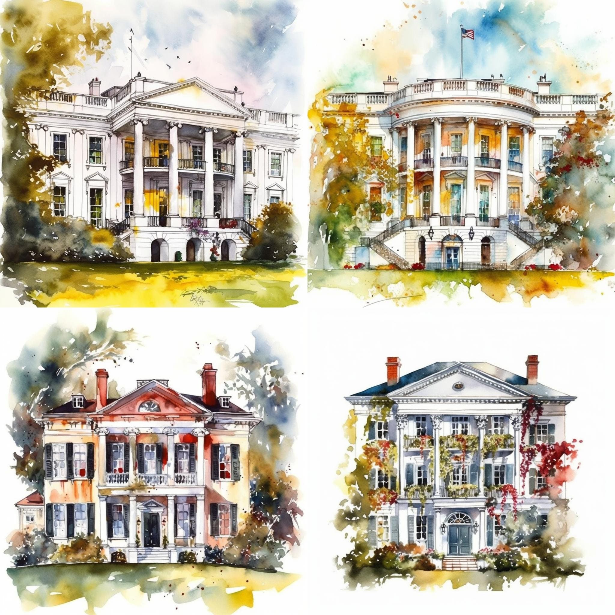 White House Clipart Set of 8 White House PNG Instant - Etsy
