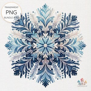 Elegant Snowflake Clipart Collection: Beautiful Transparent PNG Designs ...