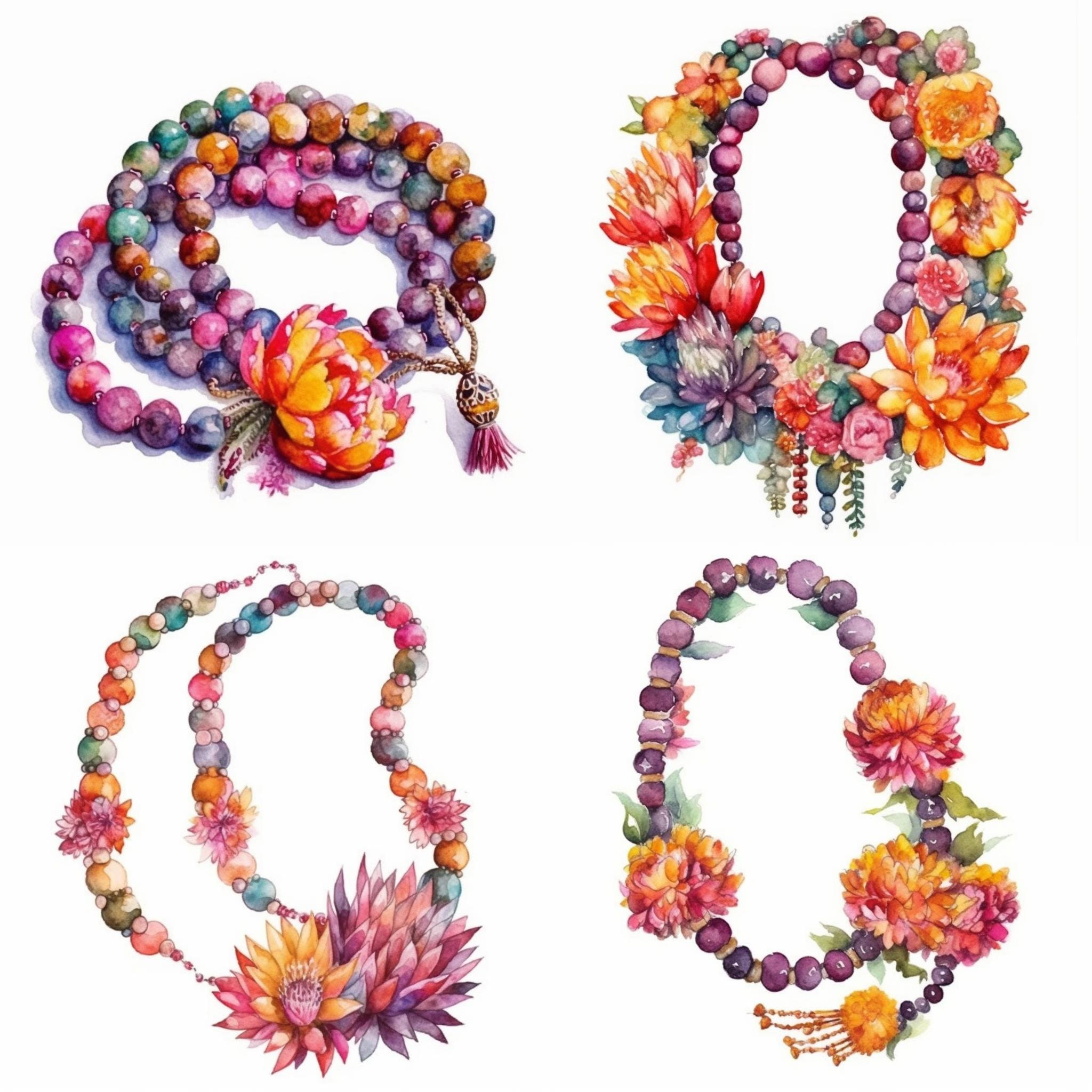Flower Mala Clipart Set of 12 PNG Floral Mala Digital - Etsy UK