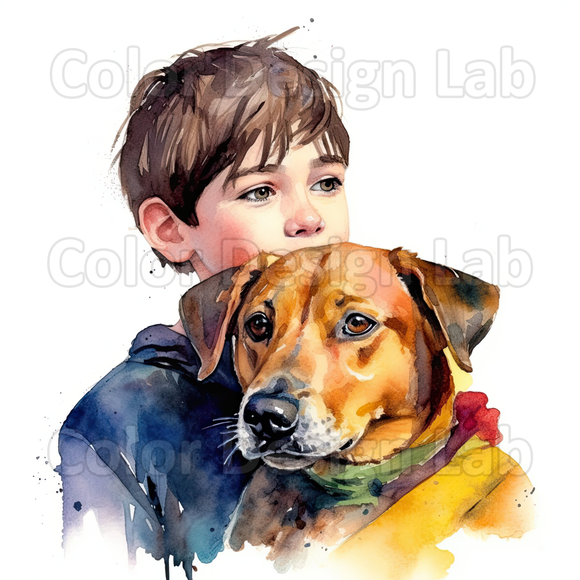 Boy and Puppy Clipart Set of 8 PNG Files High-resolution - Etsy