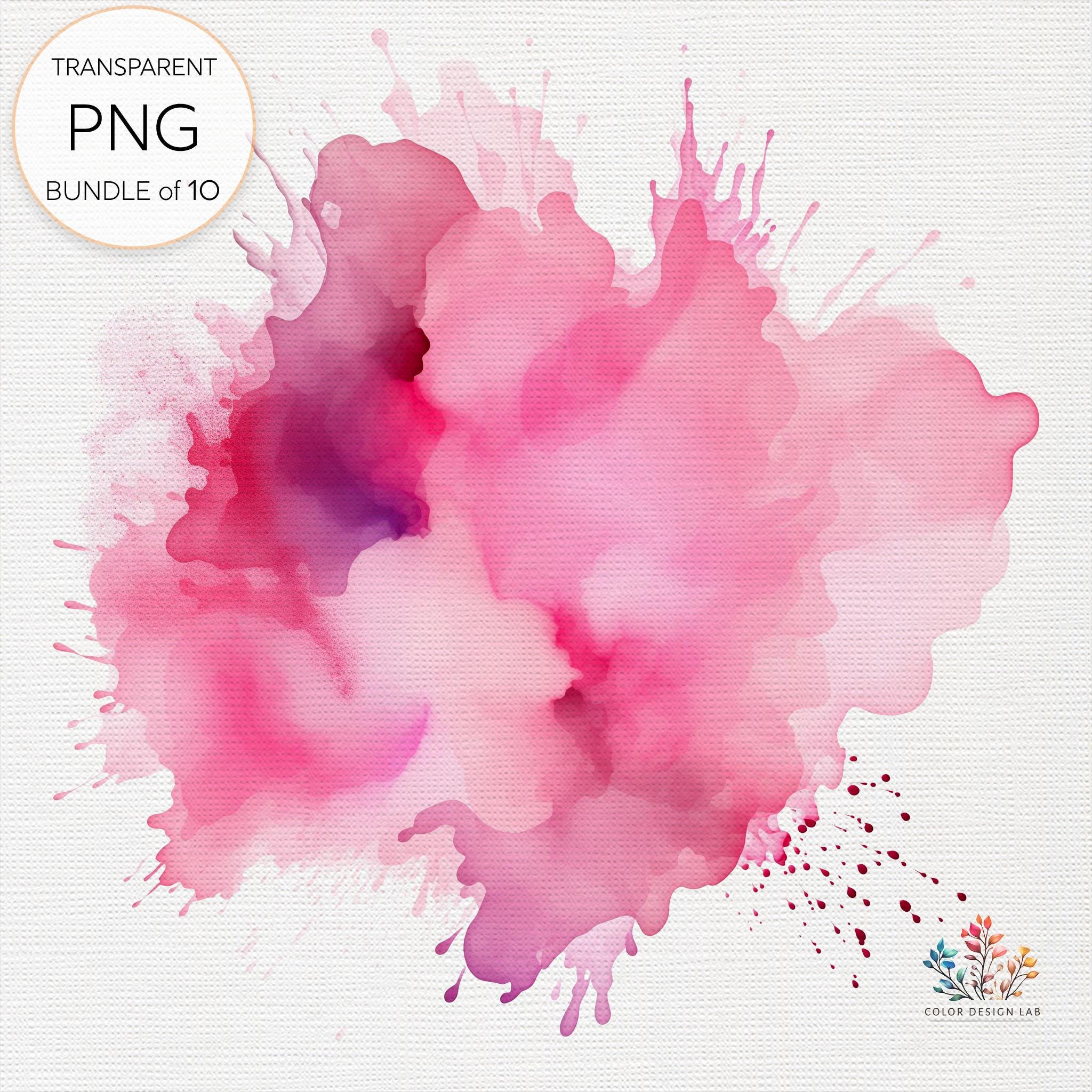 Blush Pink Gradient Splash Colors Palette | 10 Transparent PNG Files ...