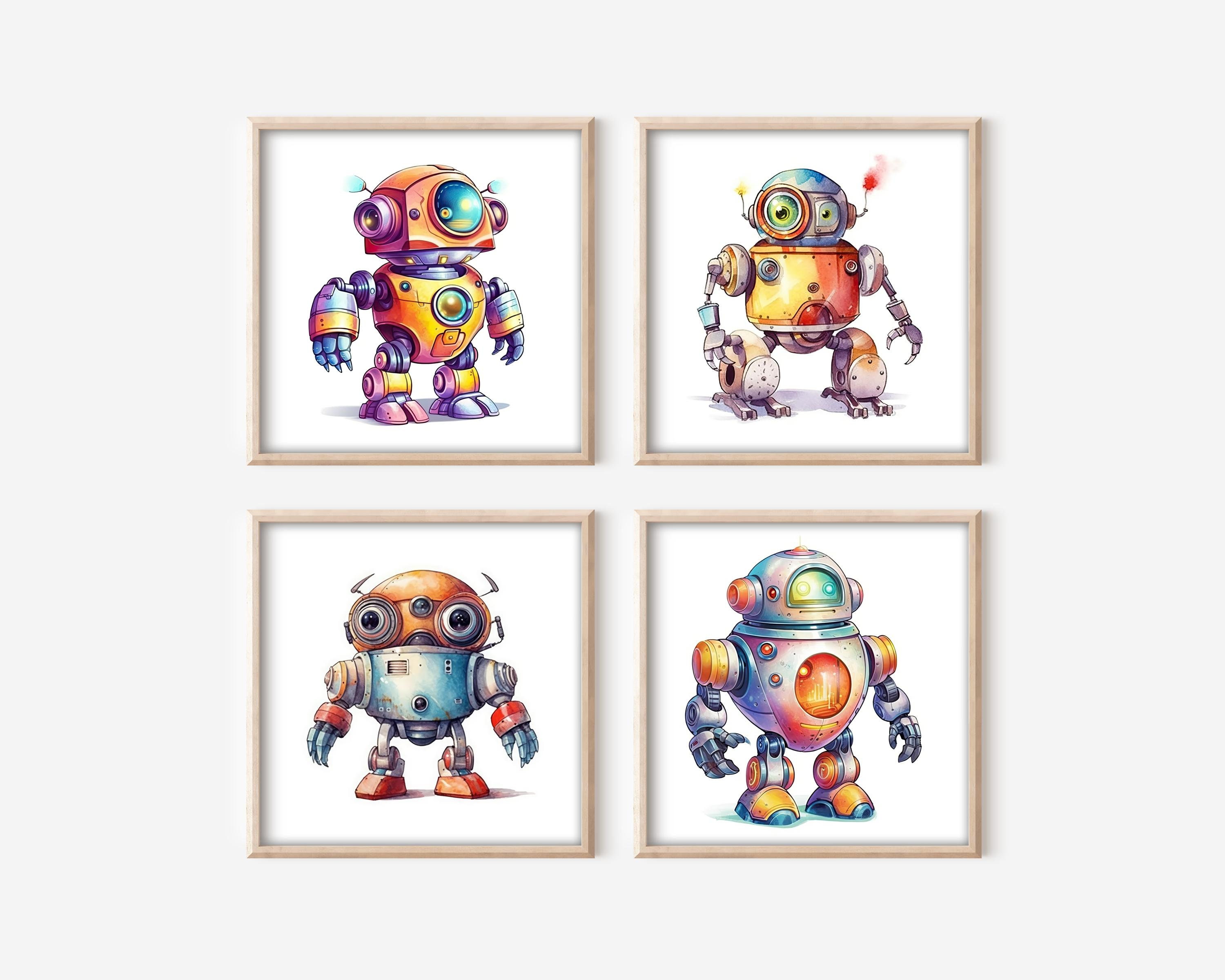 Cute Robot Clipart 8 High-resolution Pngs Digital Download - Etsy