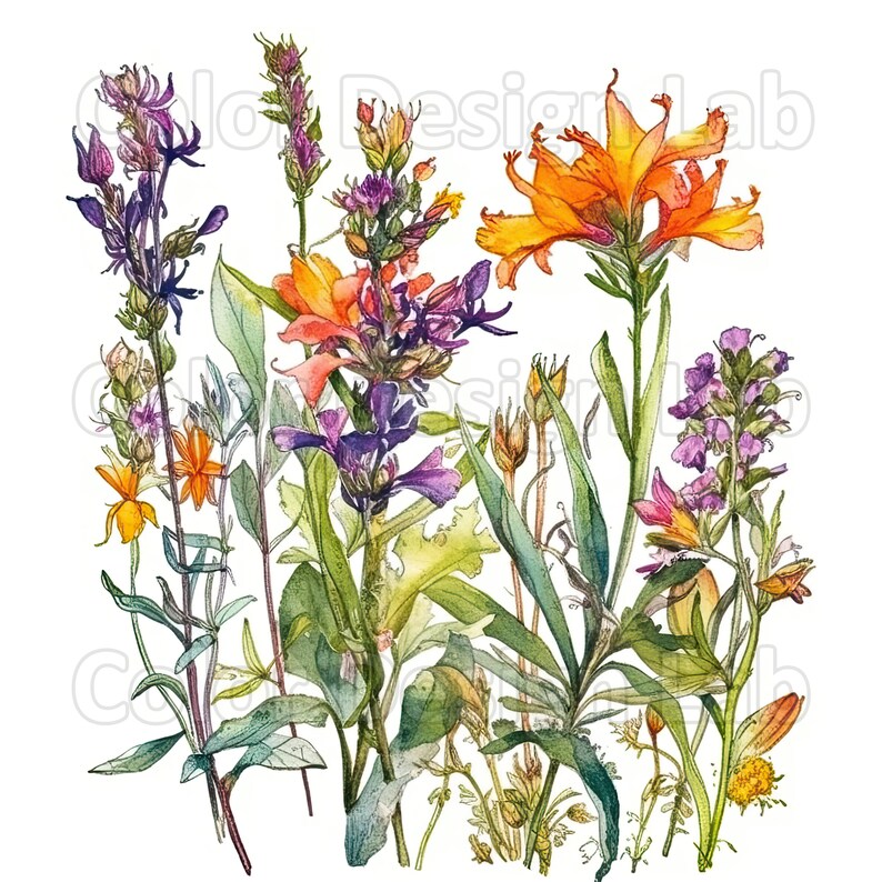 Wildflower Sketch Clipart Set of 8 High-quality Hand-drawn - Etsy