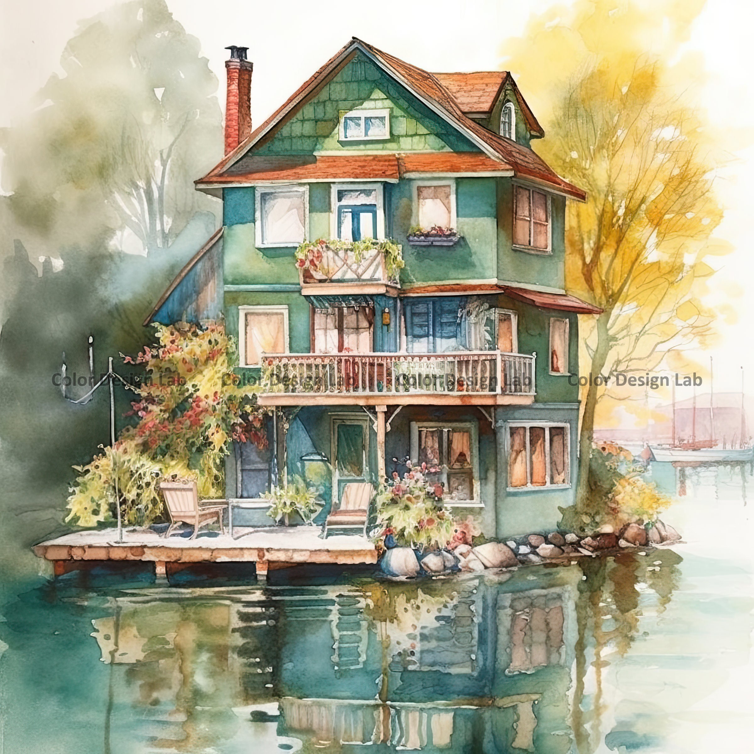 Lake House Clipart 8 High-resolution Lake House PNG - Etsy